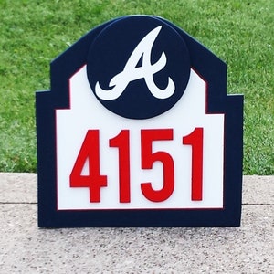 ATLANTA BRAVES Address Sign Custom Made for Home, Apartment, Office ...