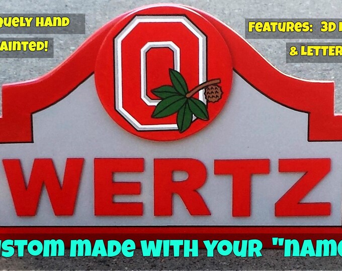 OHIO STATE Buckeyes Sign With Your NAME Custom Made Wood | Etsy