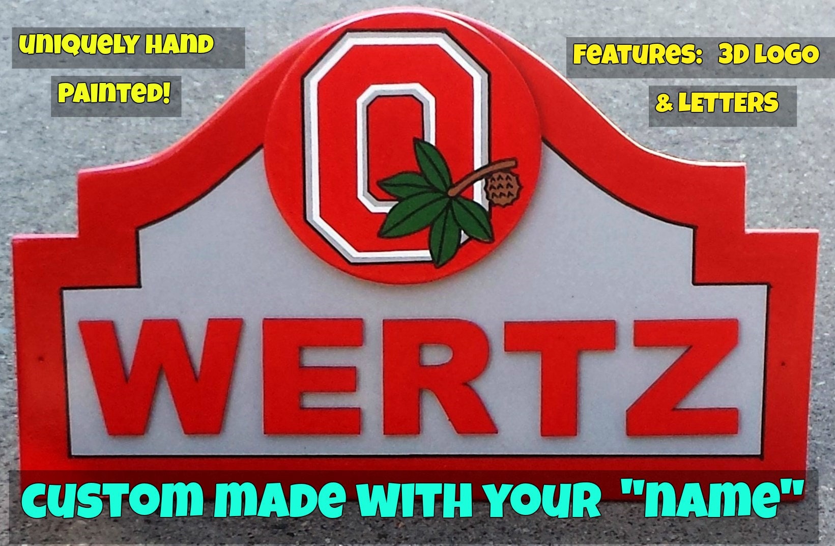 OHIO STATE Buckeyes Sign with your NAME Custom Made Wood | Etsy