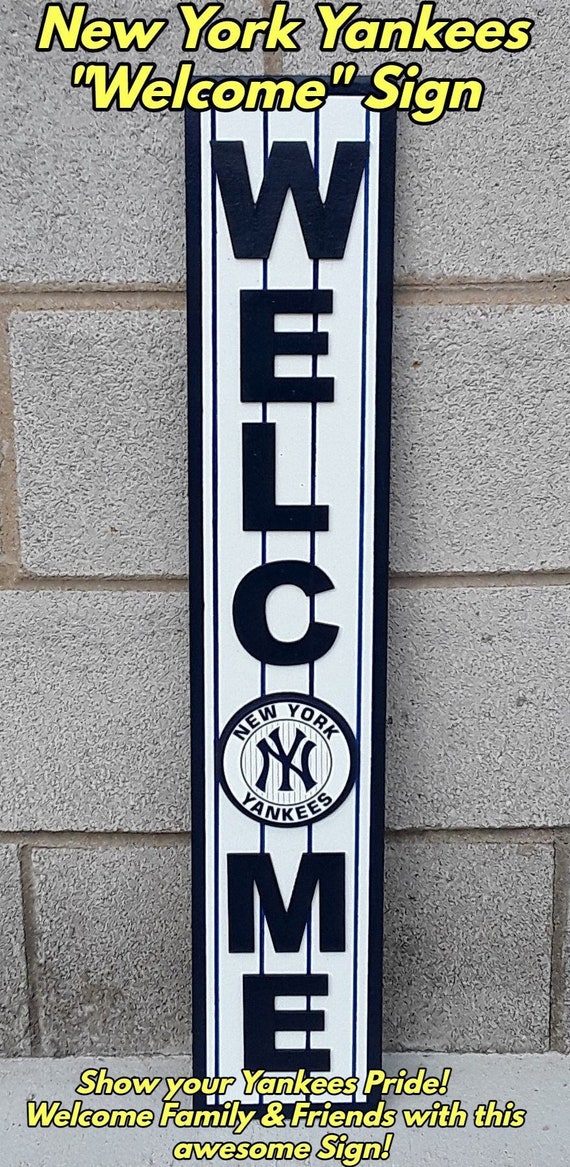 New York Yankees welcome Wood Sign / Yankees Gift - Etsy