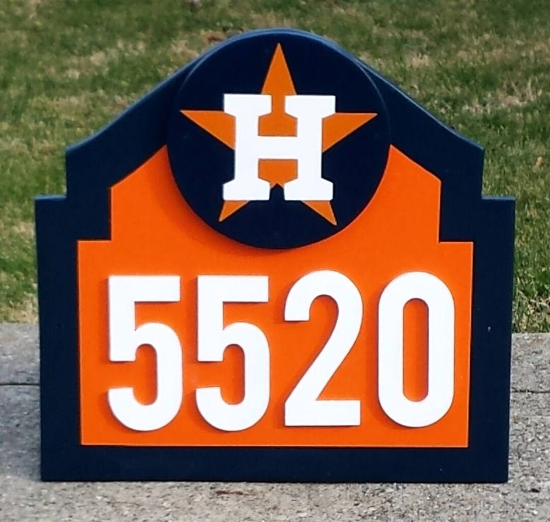 Houston Astros Address Sign Custom Made for Home, Apartment, Office ...