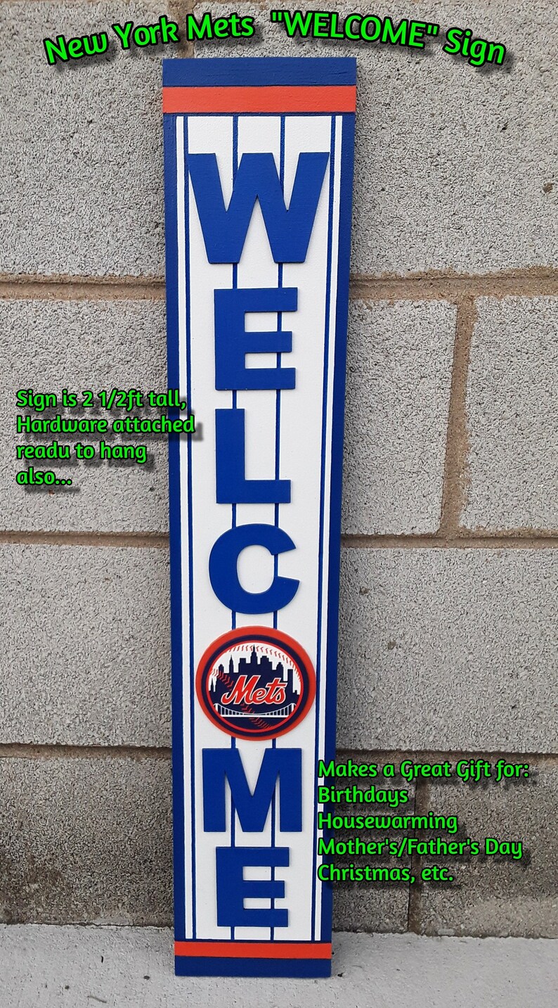 New York Mets welcome Sign / New York Mets Gift / - Etsy