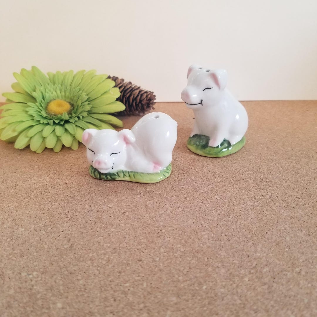Vintage Piglet Salt and Pepper Shaker Set: Farmhouse Kitchen Decor - Etsy