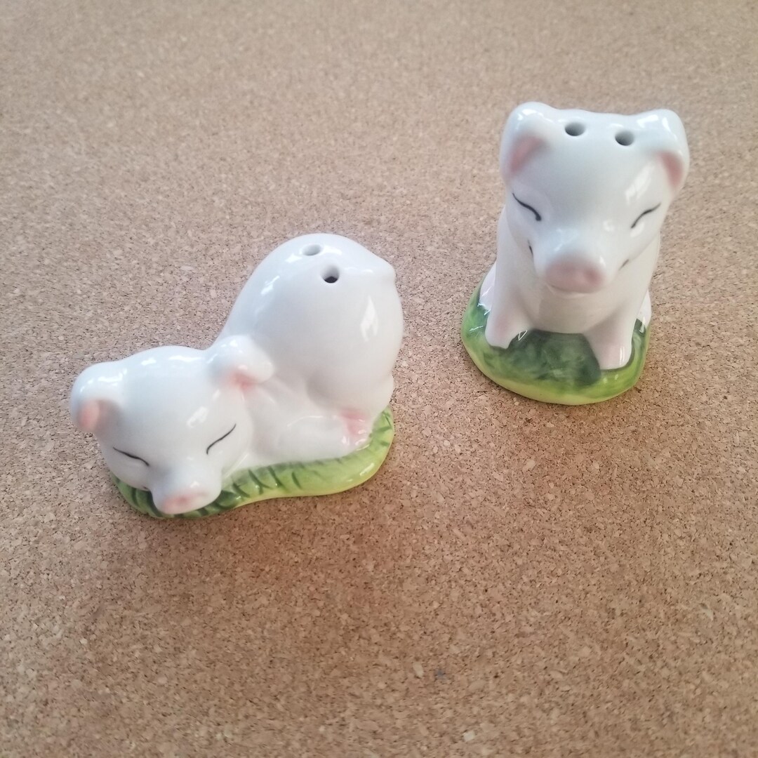 Vintage Piglet Salt and Pepper Shaker Set: Farmhouse Kitchen Decor - Etsy