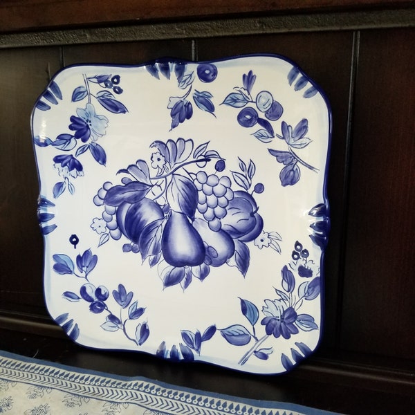 Blue and White Square Plates - Etsy
