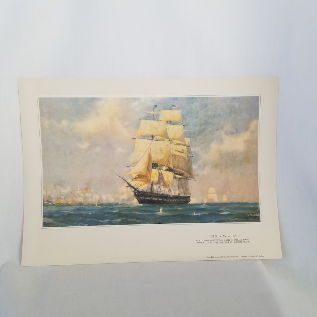 Sailing Ship Print, Old Ironside by Gordon Grant Lithograph Print ...