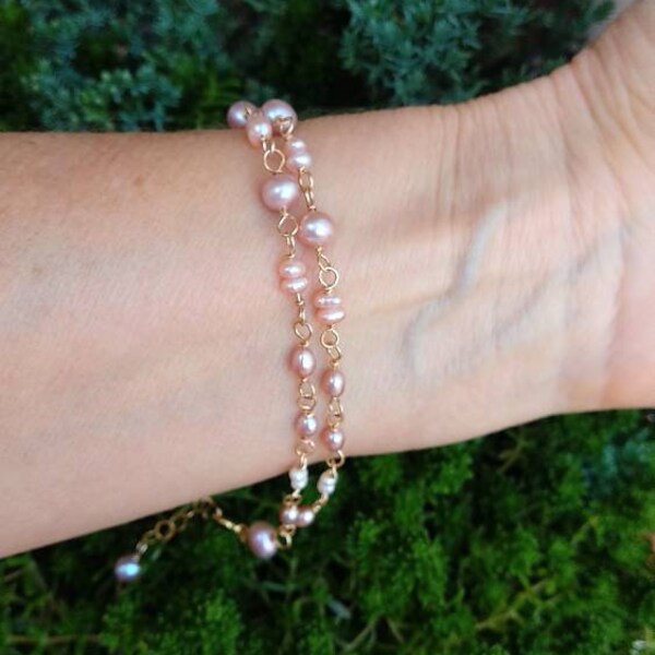Pearl Chain Bracelet - Etsy