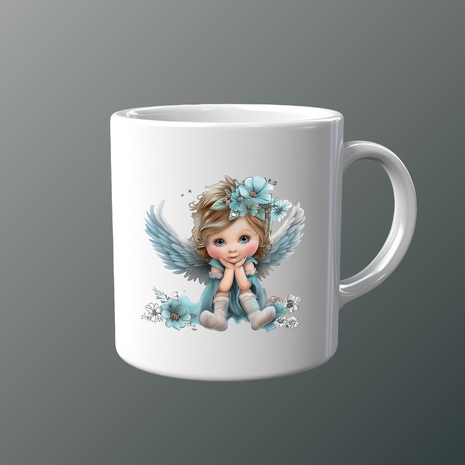 Blue Baby Angel Bundle Set - a Watercolor Bundle - Clipart Design ...