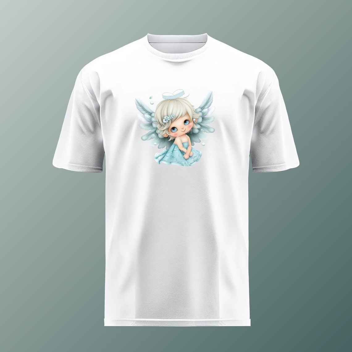 Blue Baby Angel Bundle Set - a Watercolor Bundle - Clipart Design ...