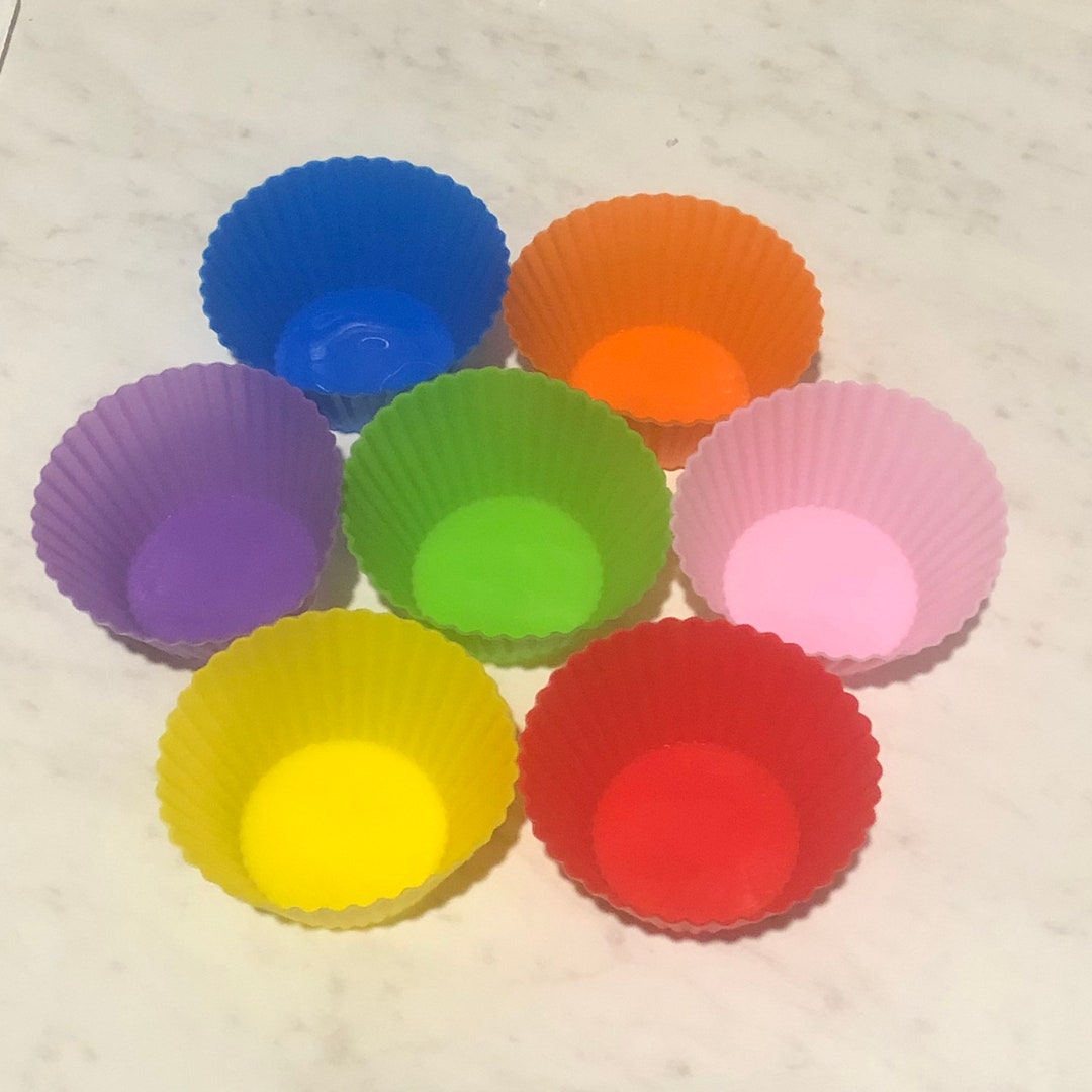 Silicone Color Sorting Cups - 7 Rainbow Colors - Etsy