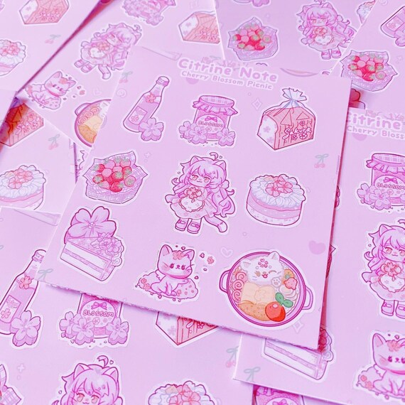 Spring Sakura Cherry Blossom Stationery Set 22 Piece. Sticker - Etsy