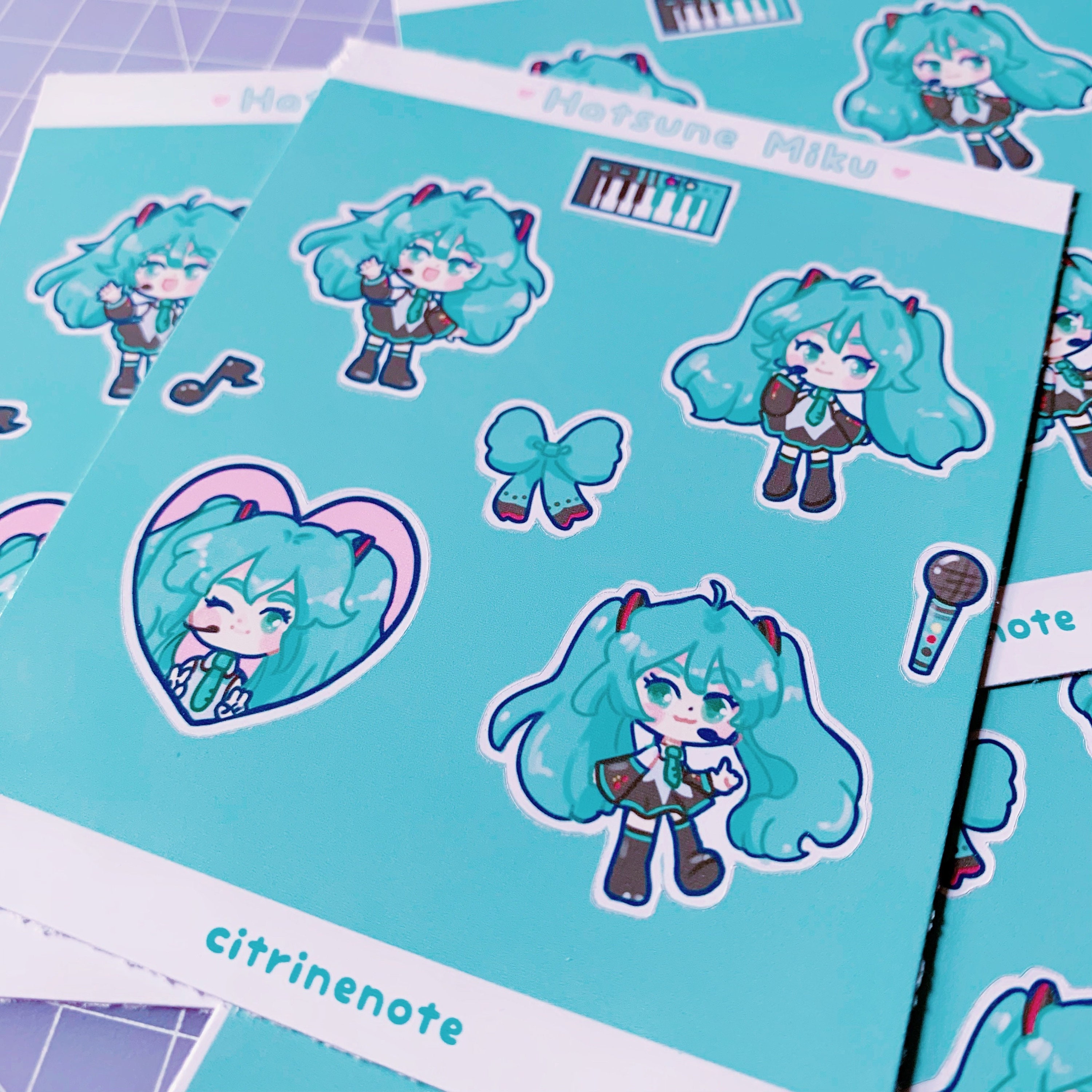 Scrapbooking Embellishments Vocaloid Miku Check Holo Sticker Sheet ...