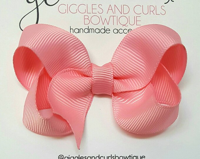 Pink 3 Inch Boutique Hair Bow girls Hair Bows Toddler Hair - Etsy