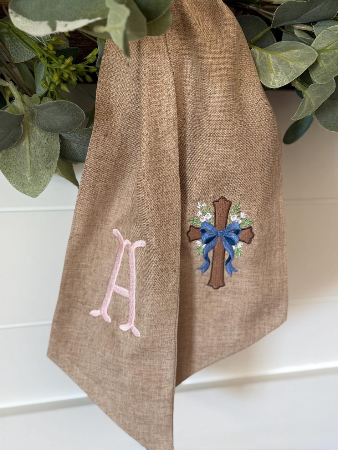 Embroidered Spring Wreath Sash - Etsy