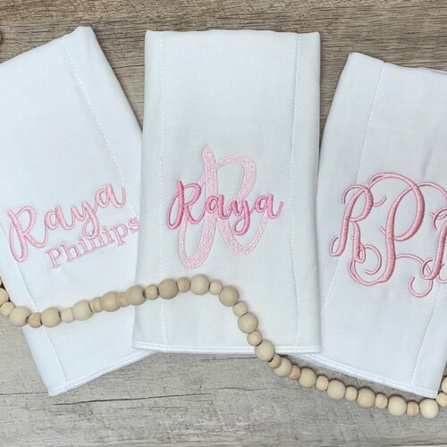 Personalized Princess Burp Cloth Set of 3 Monogrammed Baby | Etsy