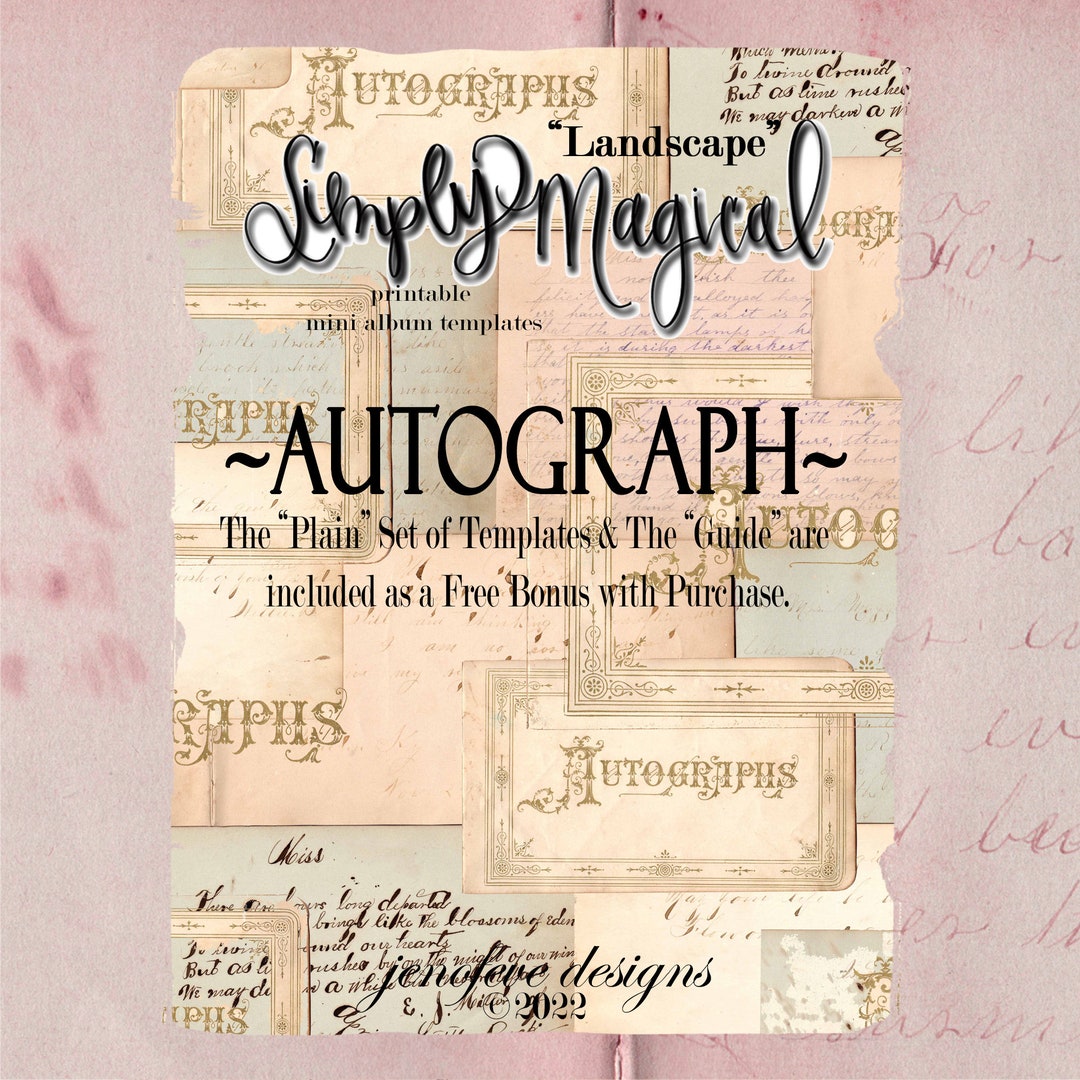 Simply Magical ~landscape~ AUTOGRAPH & Plain~ Printable Templates - Etsy