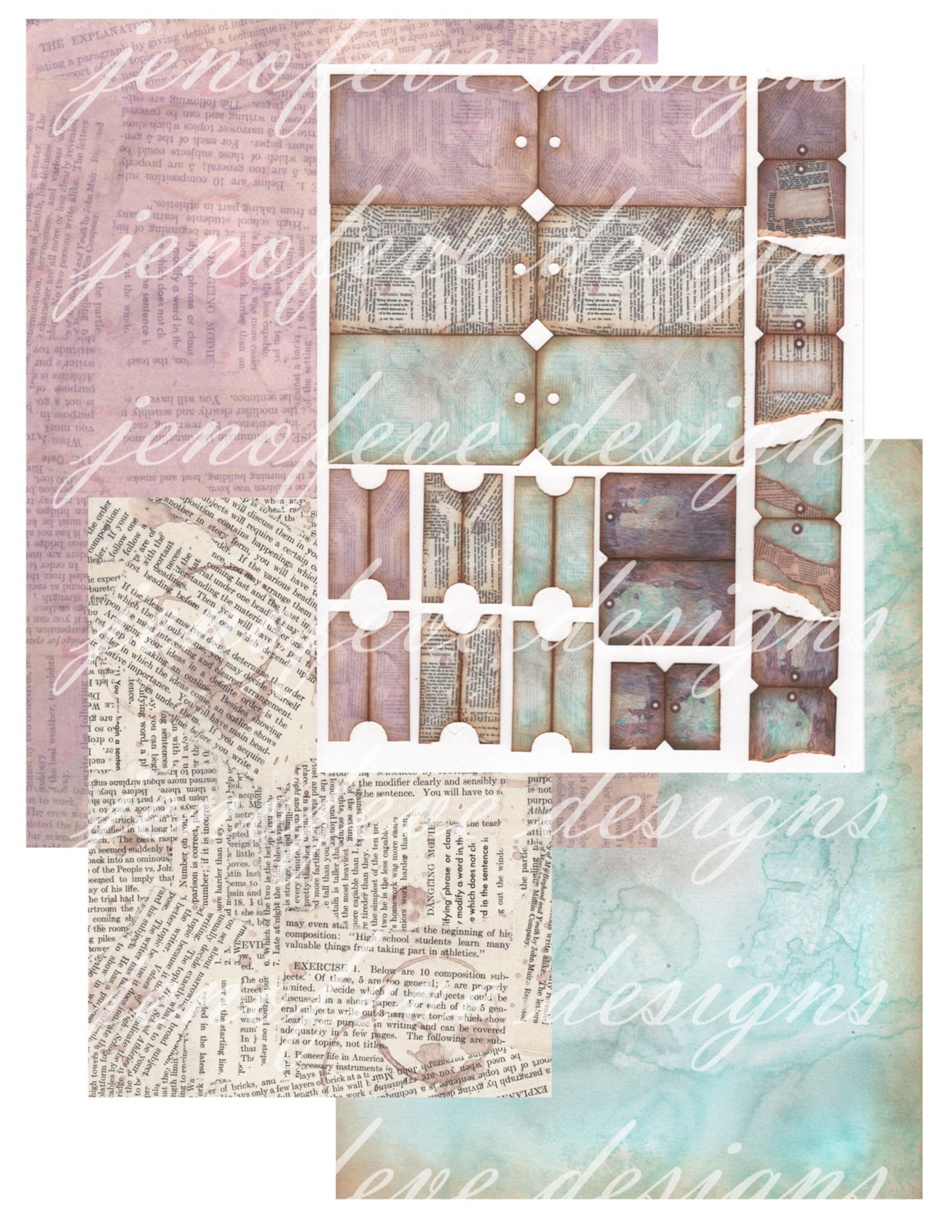 Tag Shaped Journal Printable kit | Etsy