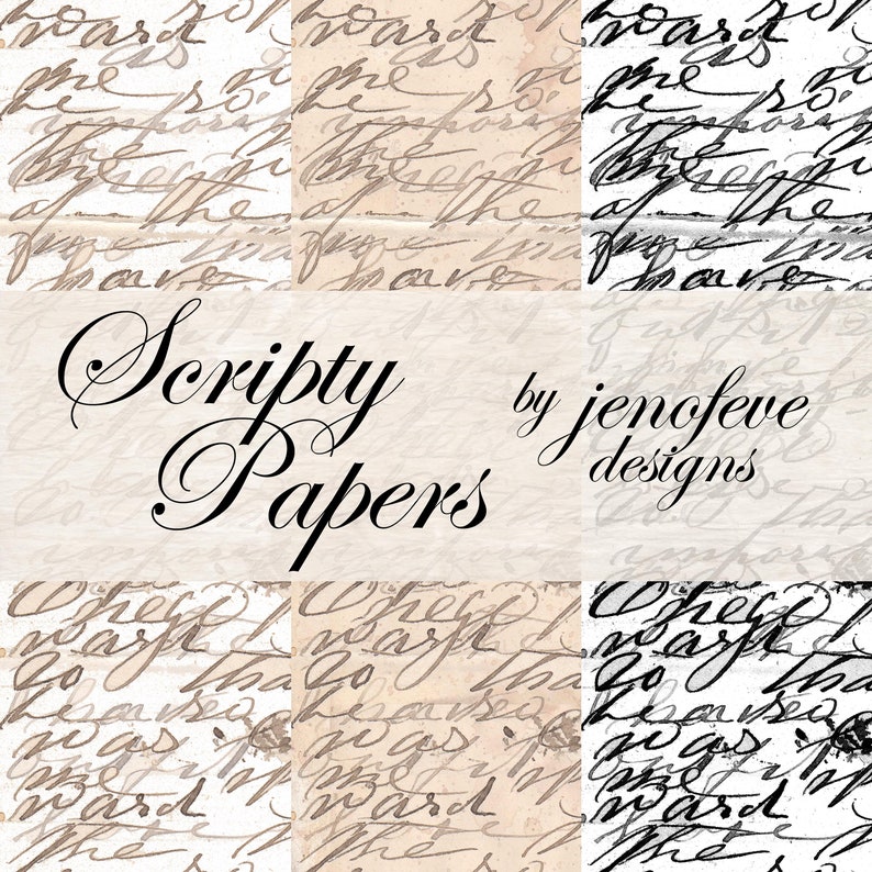 Scripty Papers Printable by Jenofeve Designs - Etsy Canada