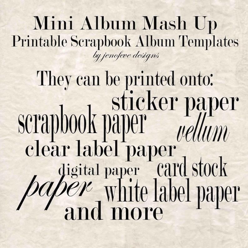 Mini Album Mash up ~ Album 1 ~COFFEE STAIN & PLAIN~ Printable Scrapbook ...