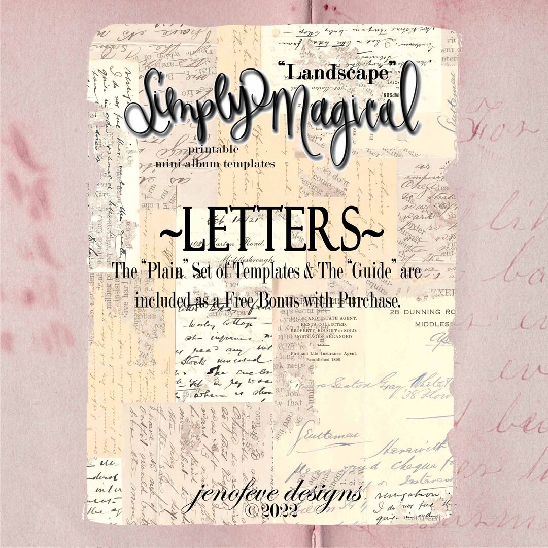 Simply Magical ~landscape~ LETTERS & Plain~ Printable Templates - Etsy