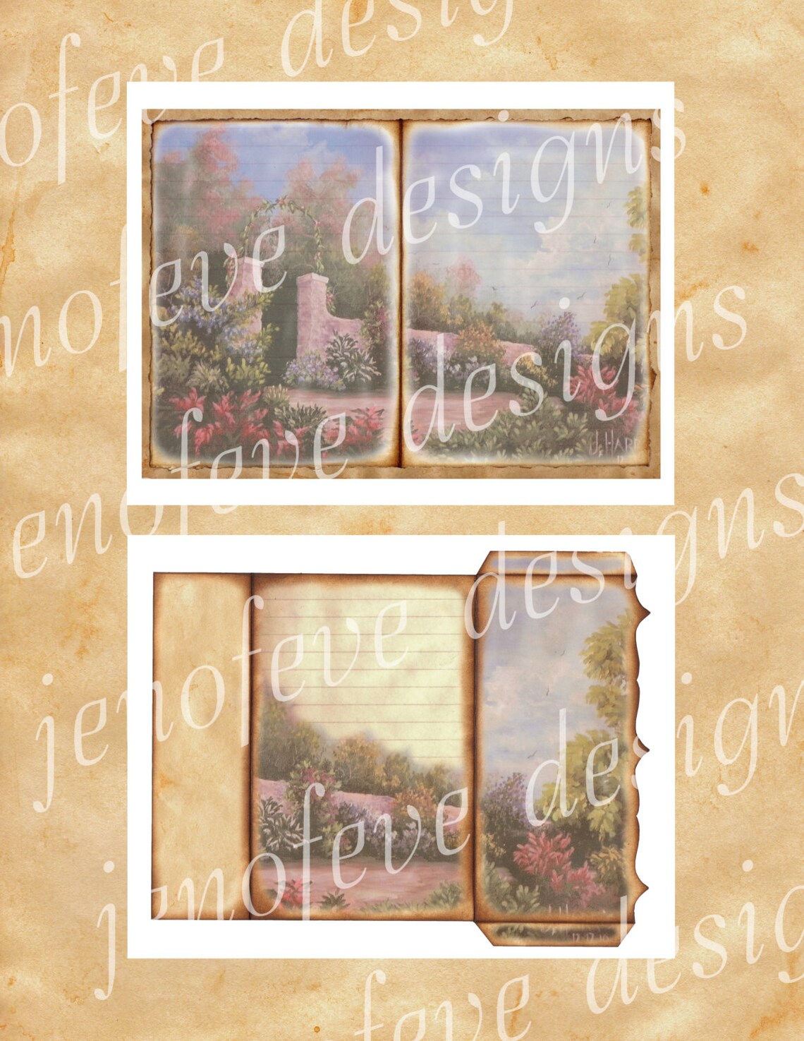 Secret Garden printable Vintage Mini Album - Etsy