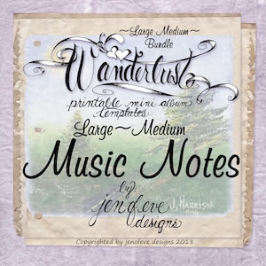 Wanderlust~music NOTES & Plain~large Medium Bundle~printable Mini Album ...