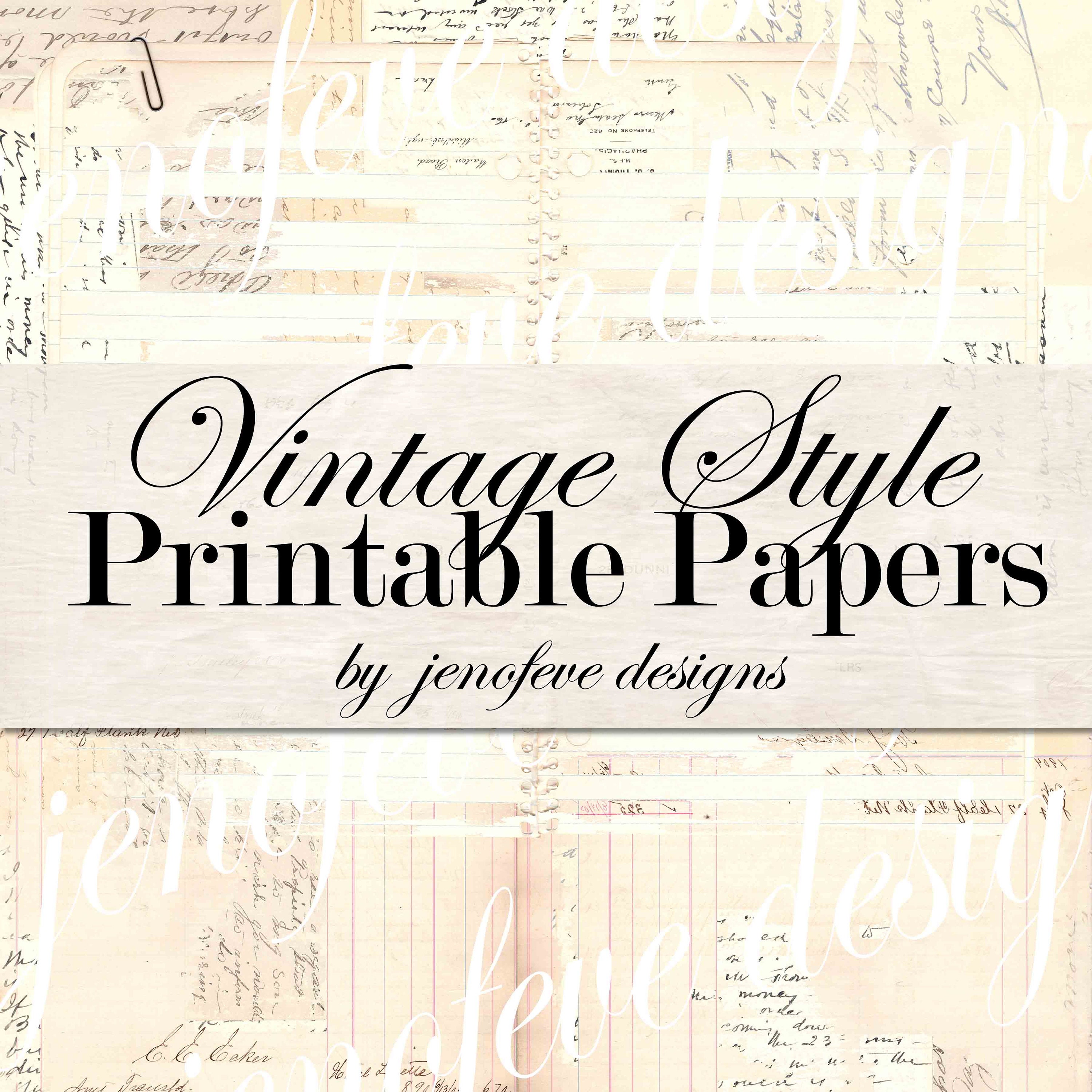 Vintage Style Printable Papers by Jenofeve Designs - Etsy
