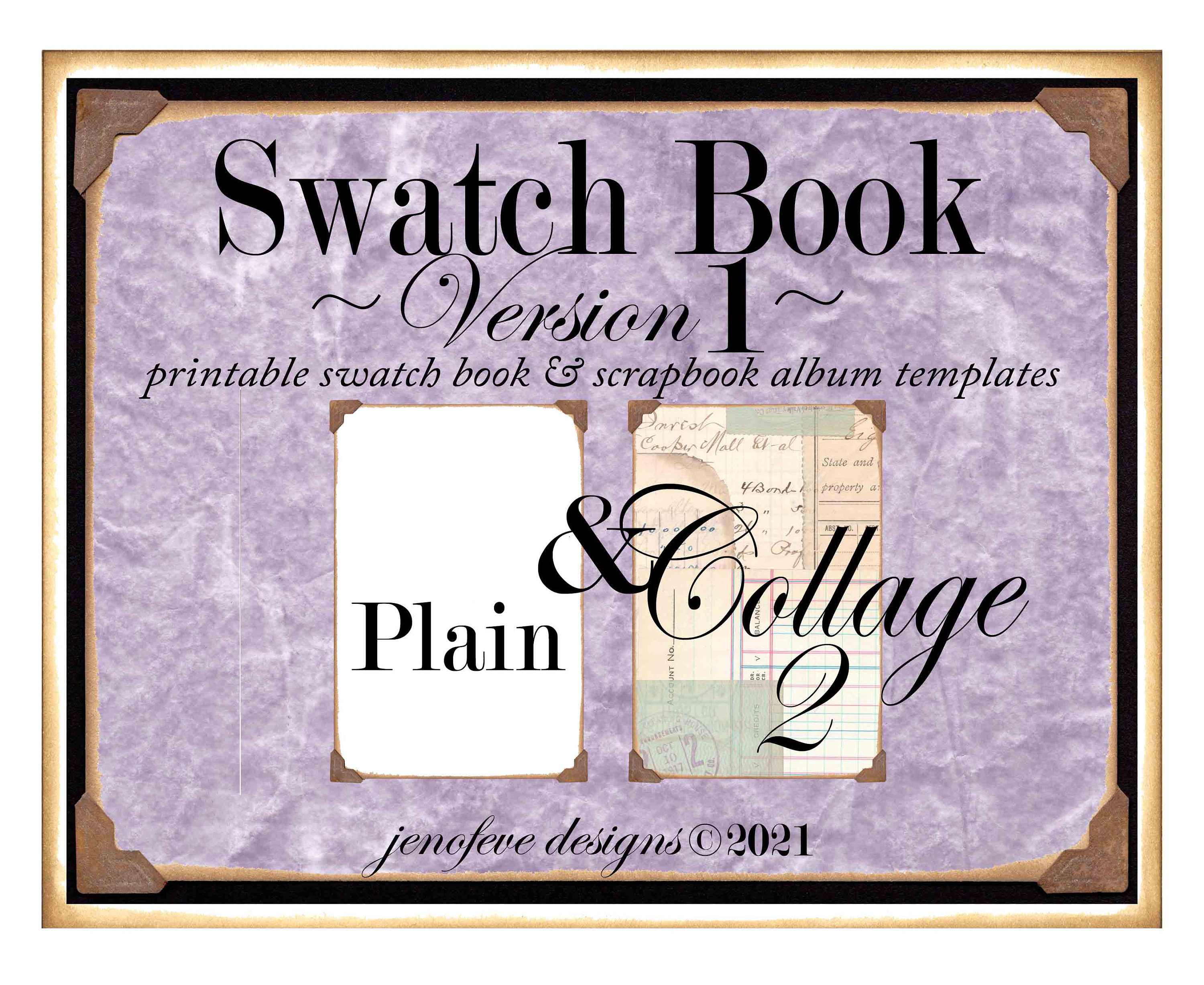 Swatch Book Version 1 Collage 2 & Plain Printable Swatch | Etsy
