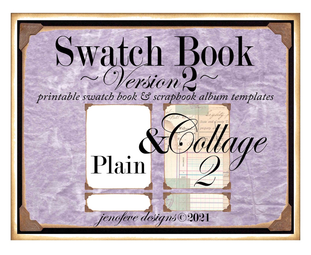Swatch Book Version 2 ~ Collage 2 & Plain~ Printable Swatch Book And/or ...
