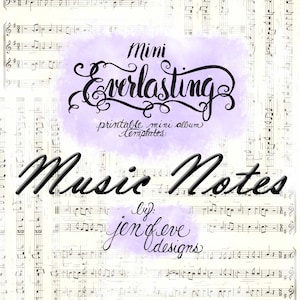 Mini Everlasting Printable Mini Album Template in Music Notes and PLAIN ...