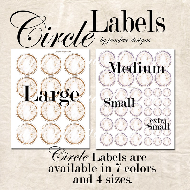 CIRCLE Labelsprintable7 Colors4 Sizesjenofeve Designs - Etsy