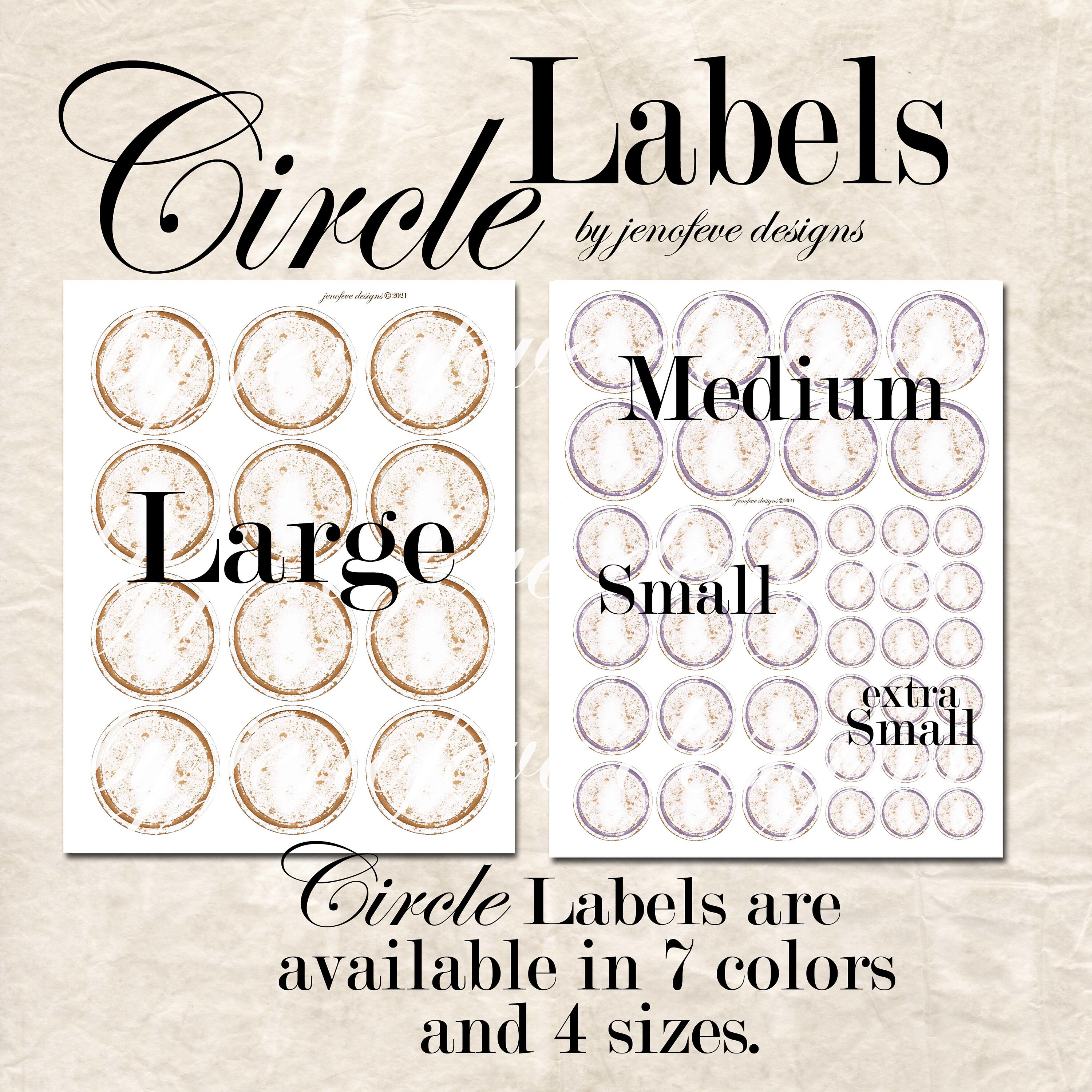 CIRCLE Labelsprintable7 Colors4 Sizesjenofeve Designs - Etsy