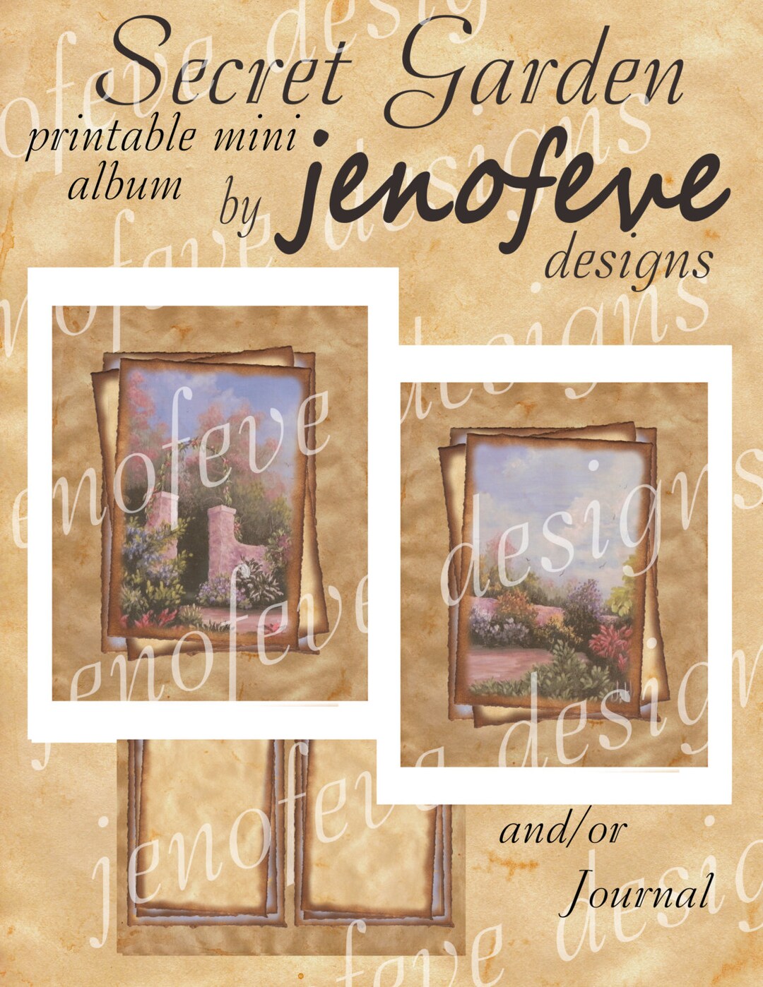 Secret Garden "printable" Vintage Mini Album - Etsy