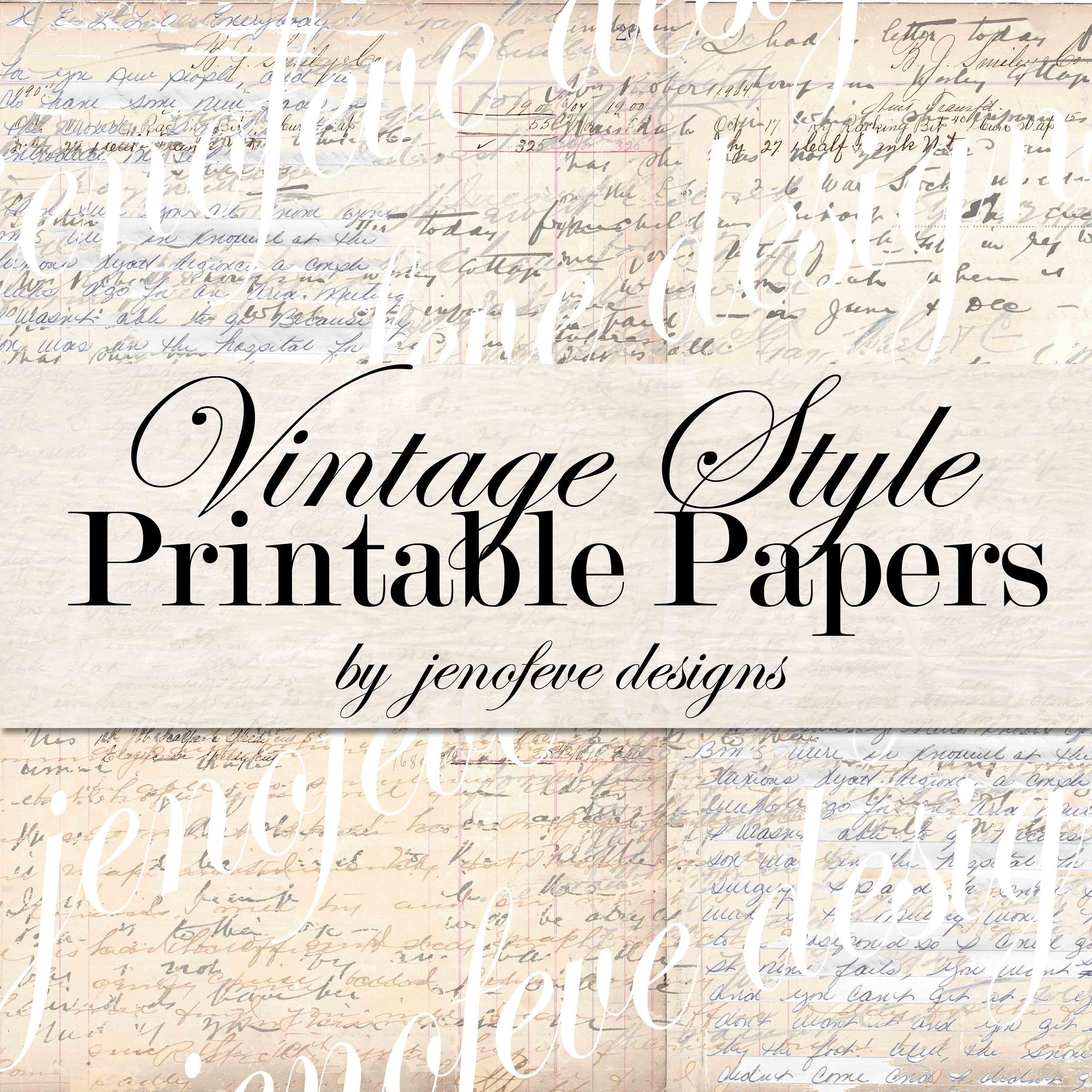 Vintage Style Printable Papers by Jenofeve Designs - Etsy