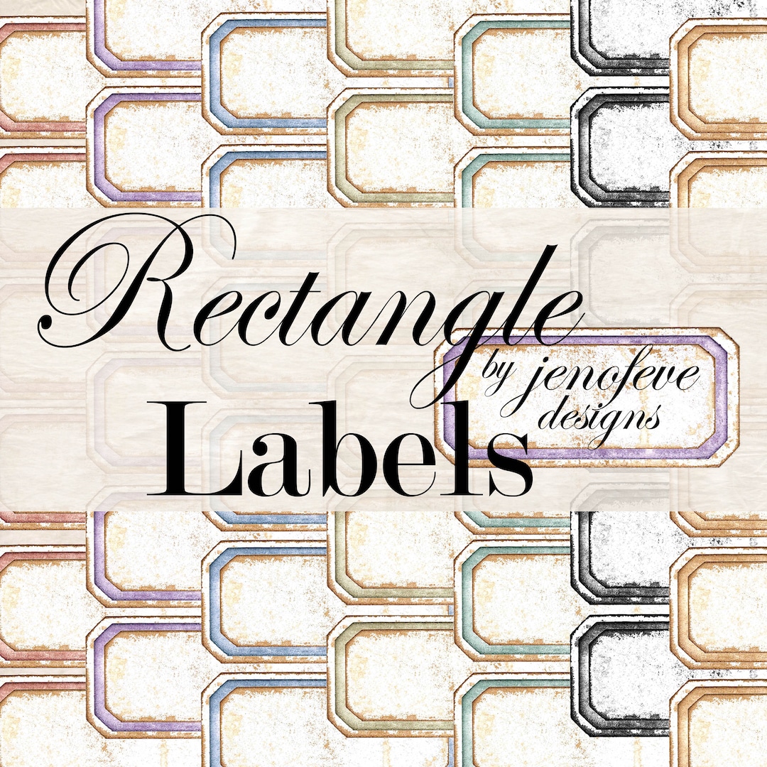 RECTANGLE Labels~printable~7 Colors~3 Sizes~jenofeve Designs - Etsy