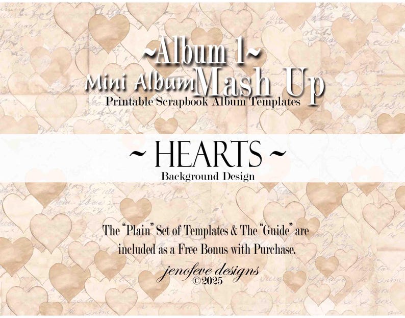 Mini Album Mash up ~ Album 1 ~ HEARTS & PLAIN~ Printable Scrapbook ...