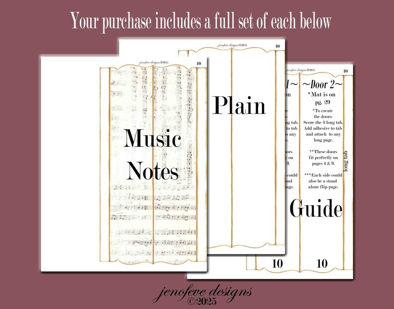 Mini Album Mash up ~ Album 2 ~ MUSIC NOTES & PLAIN~ Printable Scrapbook ...