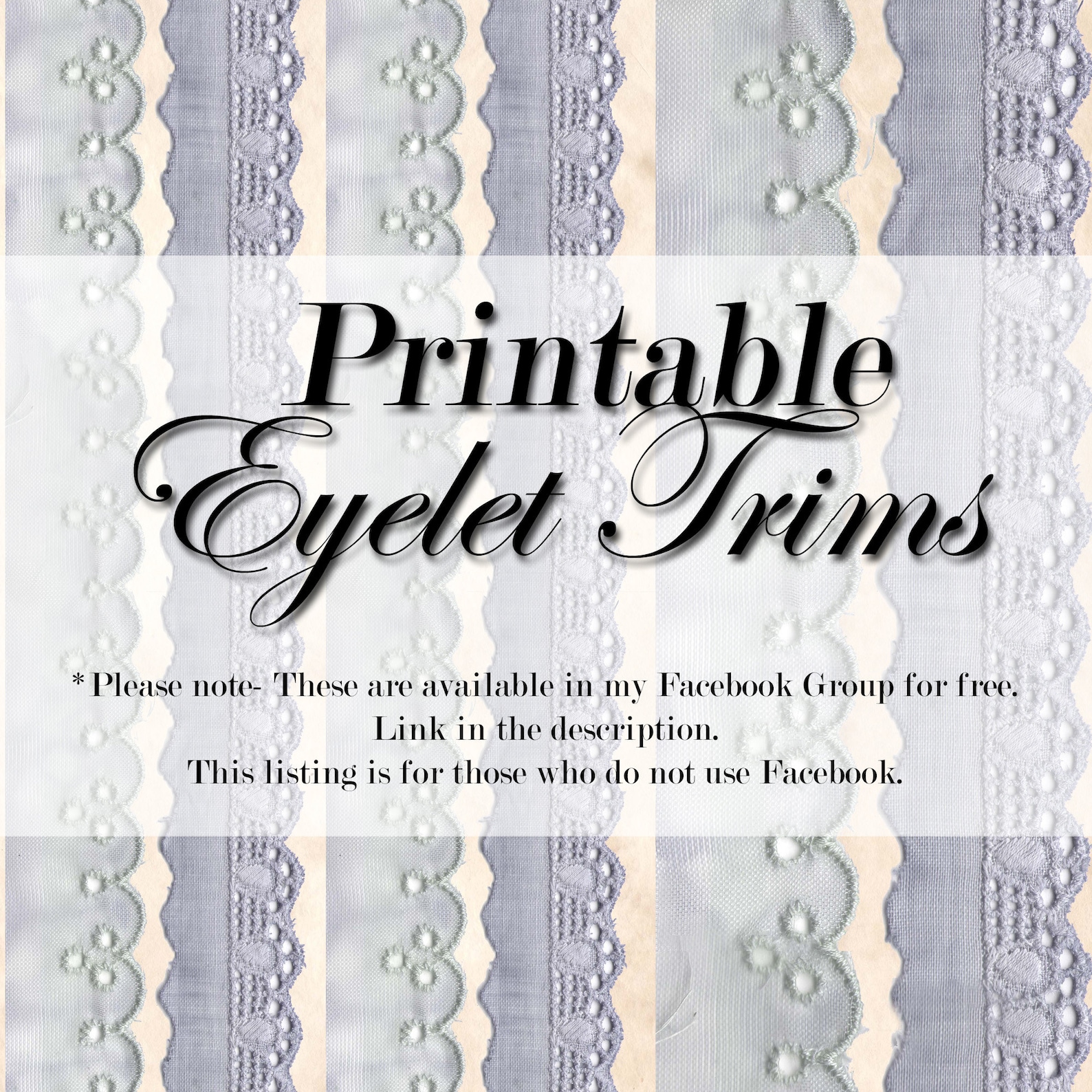 Printable Eyelet Trim Jenofeve Designs | Etsy