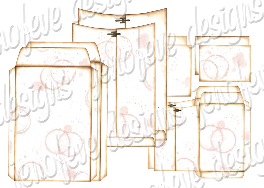 6x9 Printable Envelope Album Watermark & Plain Templates - Etsy