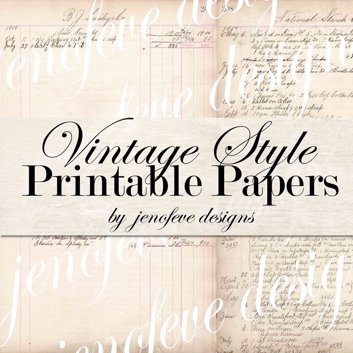 Vintage Style Printable Papers by Jenofeve Designs - Etsy UK