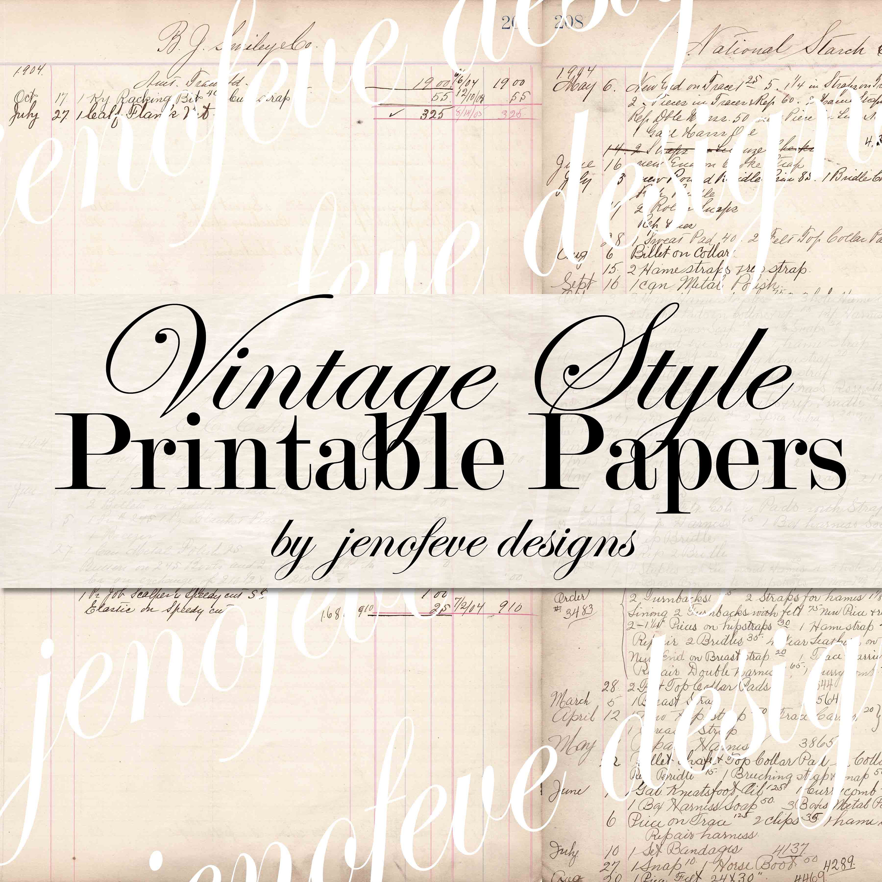 Vintage Style Printable Papers by Jenofeve Designs - Etsy