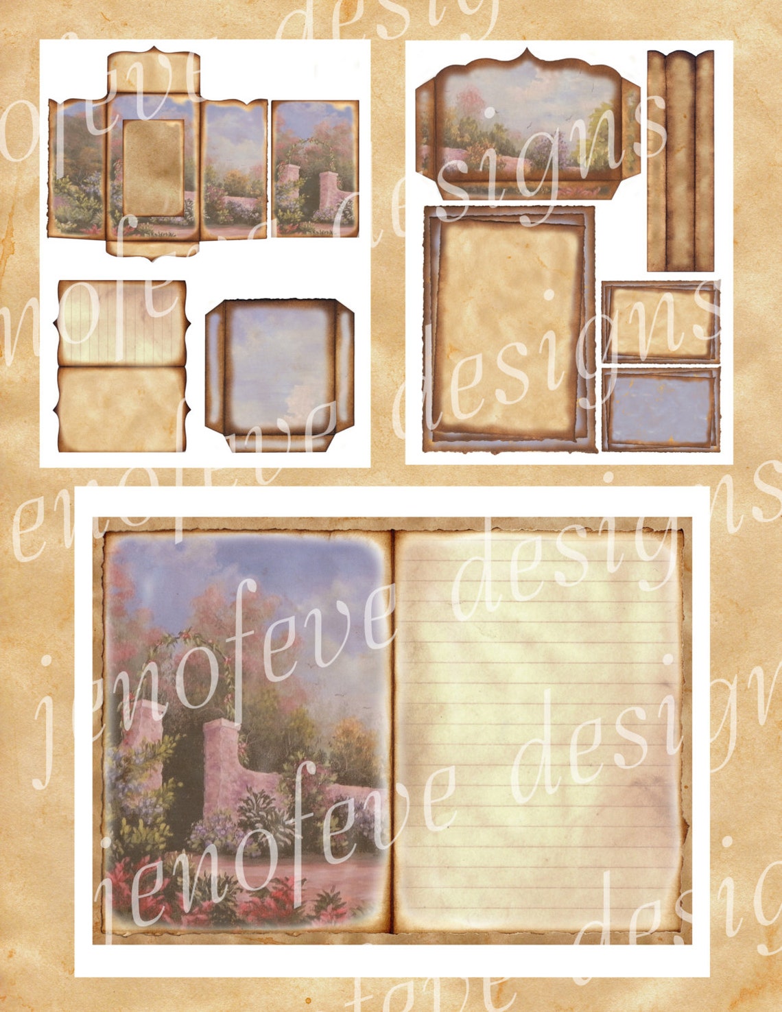 Secret Garden printable Vintage Mini Album - Etsy