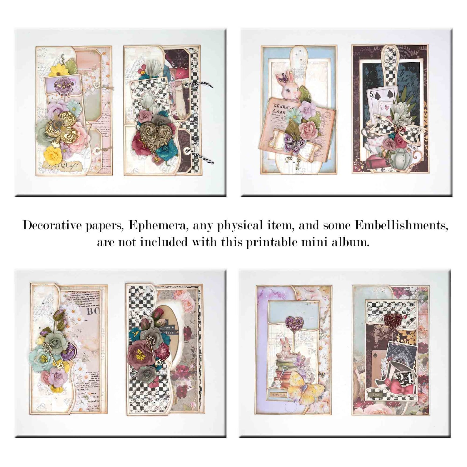 Timeless ~ LETTERS, VINTAGE Script, & Plain~ Printable Scrapbook Album ...