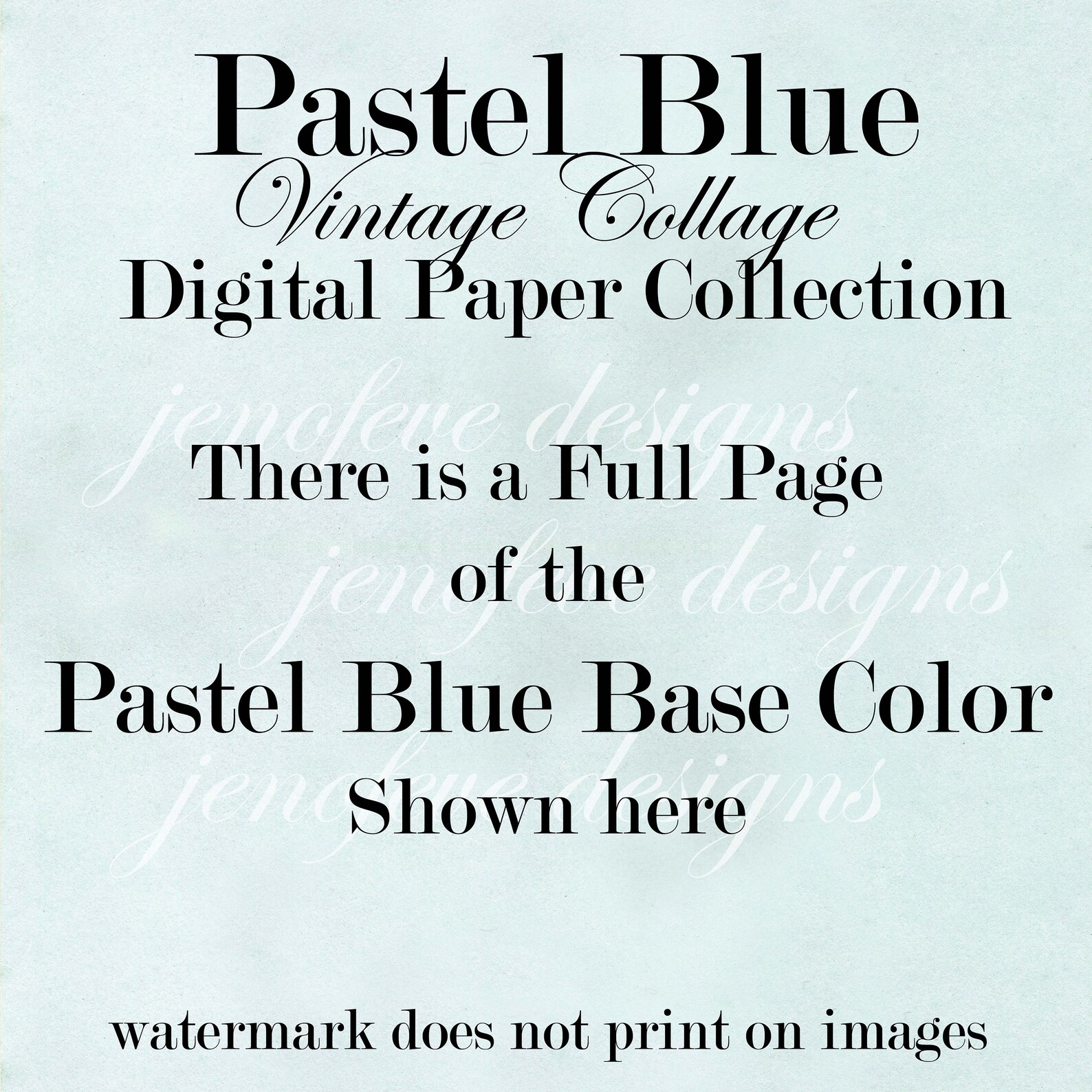 Pastel Blue Vintage Collage~digital/printable Paper Collection by ...