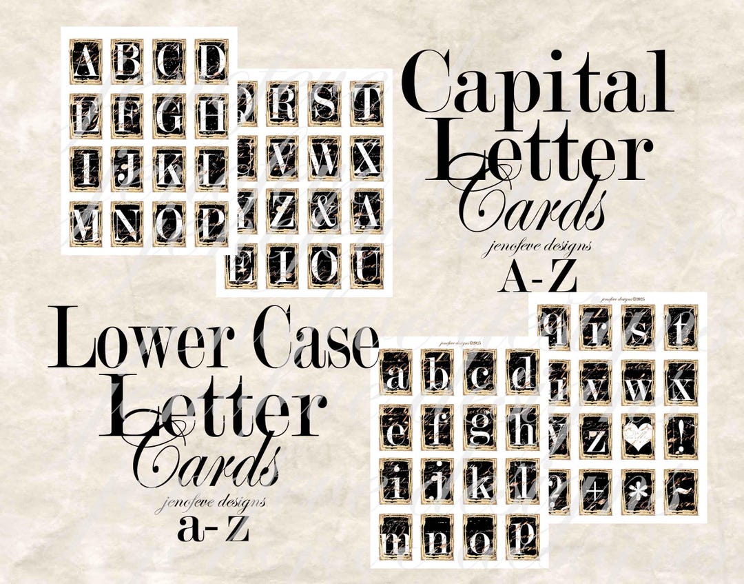 Capital & Lower Case Letter Cards ~printable Embellishments~ by ...