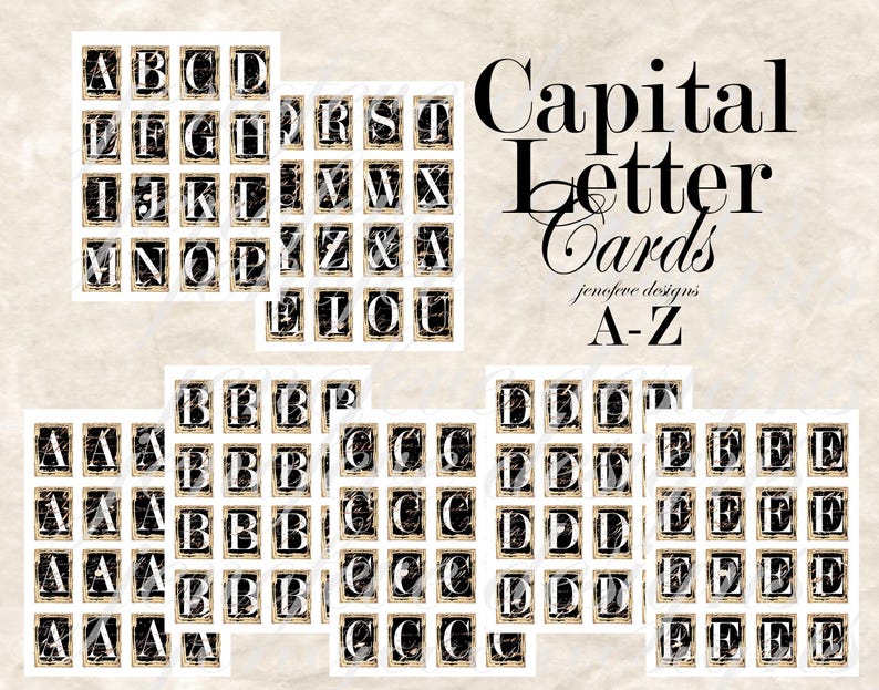 Capital & Lower Case Letter Cards ~printable Embellishments~ by ...