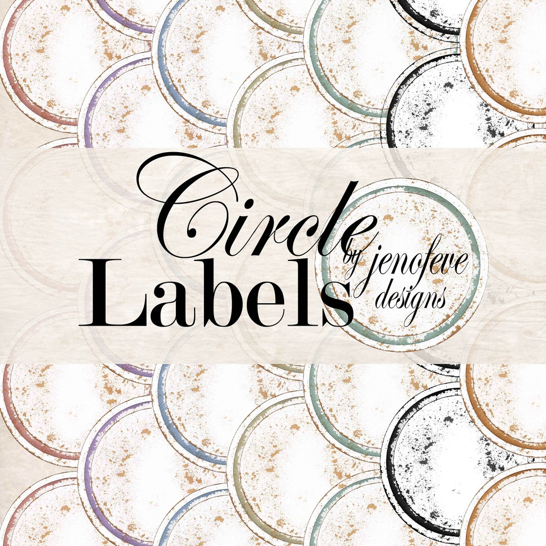 CIRCLE Labels~printable~7 Colors~4 Sizes~jenofeve Designs - Etsy