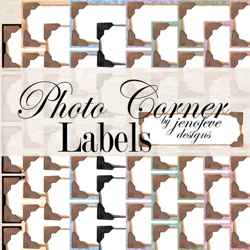 PHOTO CORNER LABELS printable10 Colors3 Sizes Jenofeve - Etsy