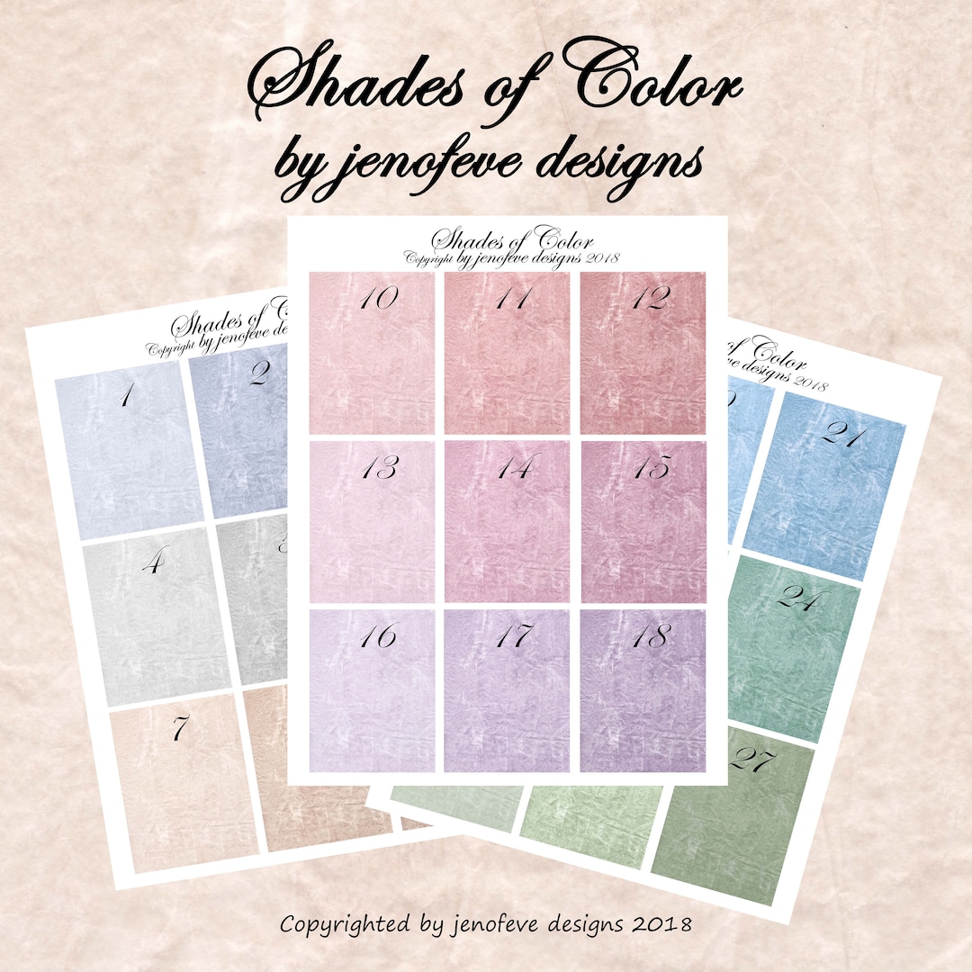 Shades of Color Printable Papers by Jenofeve Designs - Etsy