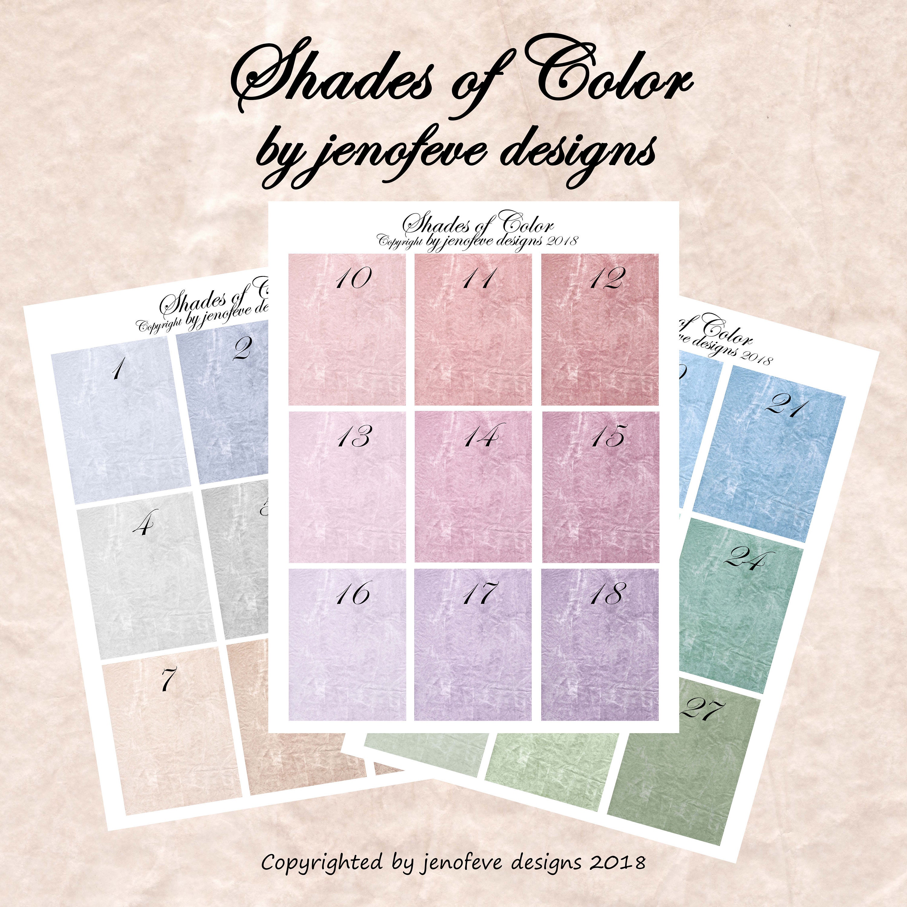 Shades of Color Printable Papers by Jenofeve Designs - Etsy
